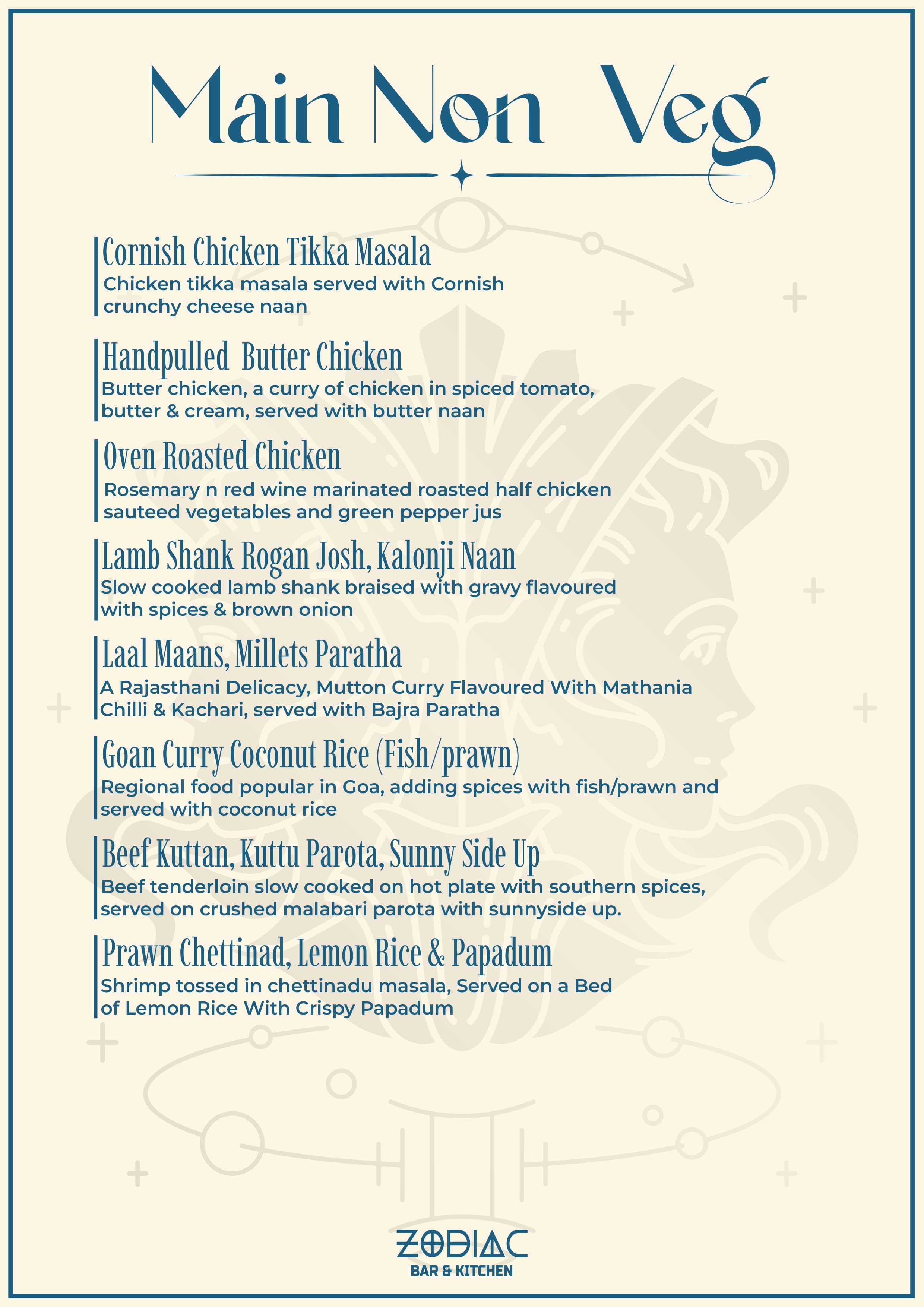 Zodiac restaurant menu - Horoscopeaz.com